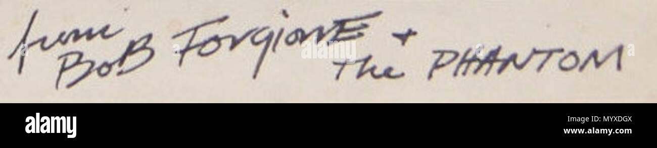 . English: Original signature of Bob Forgione taken from personalised ...