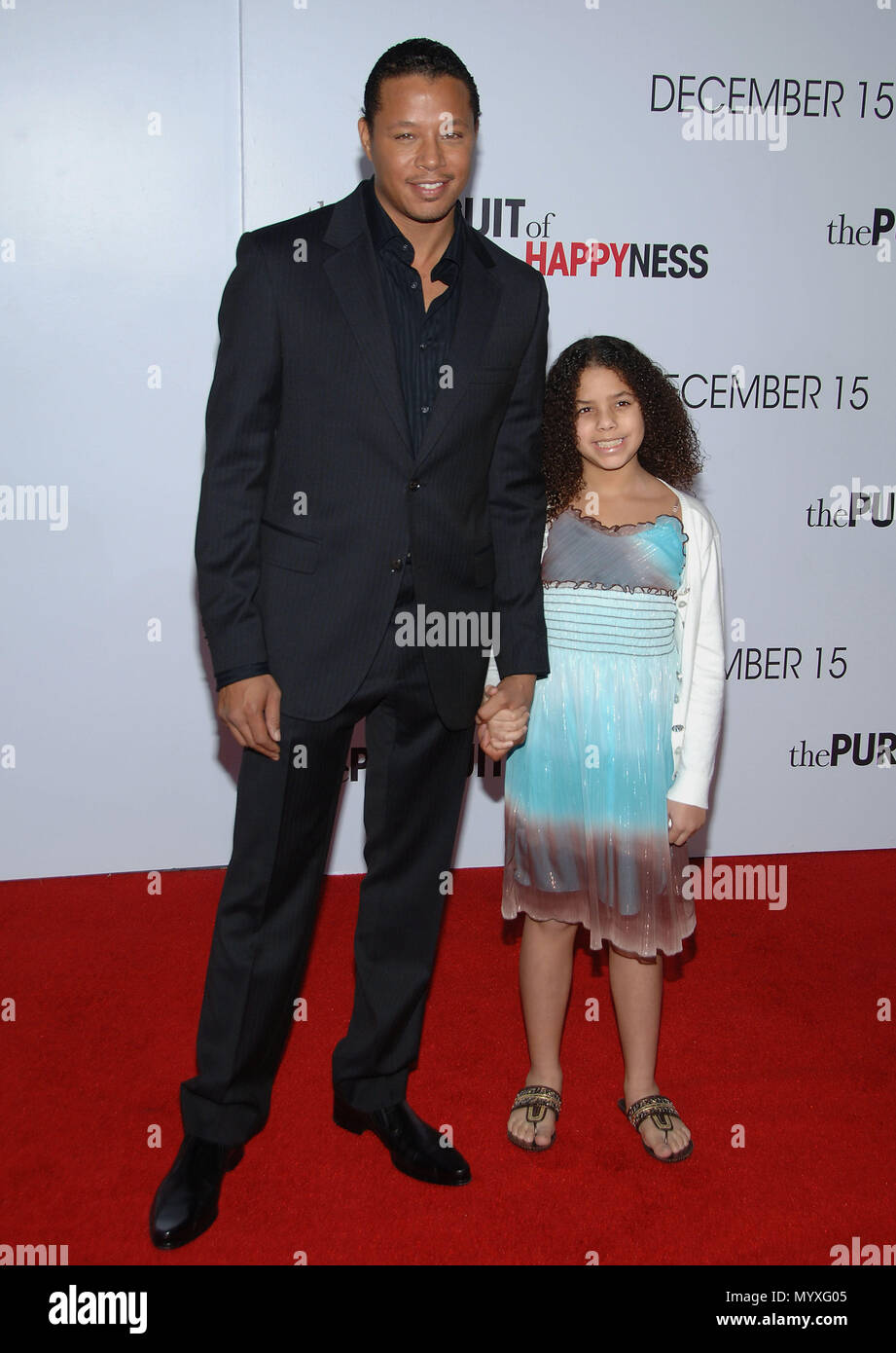 Terrence Howard and daughter arriving at the PURSUIT of Happiness ...