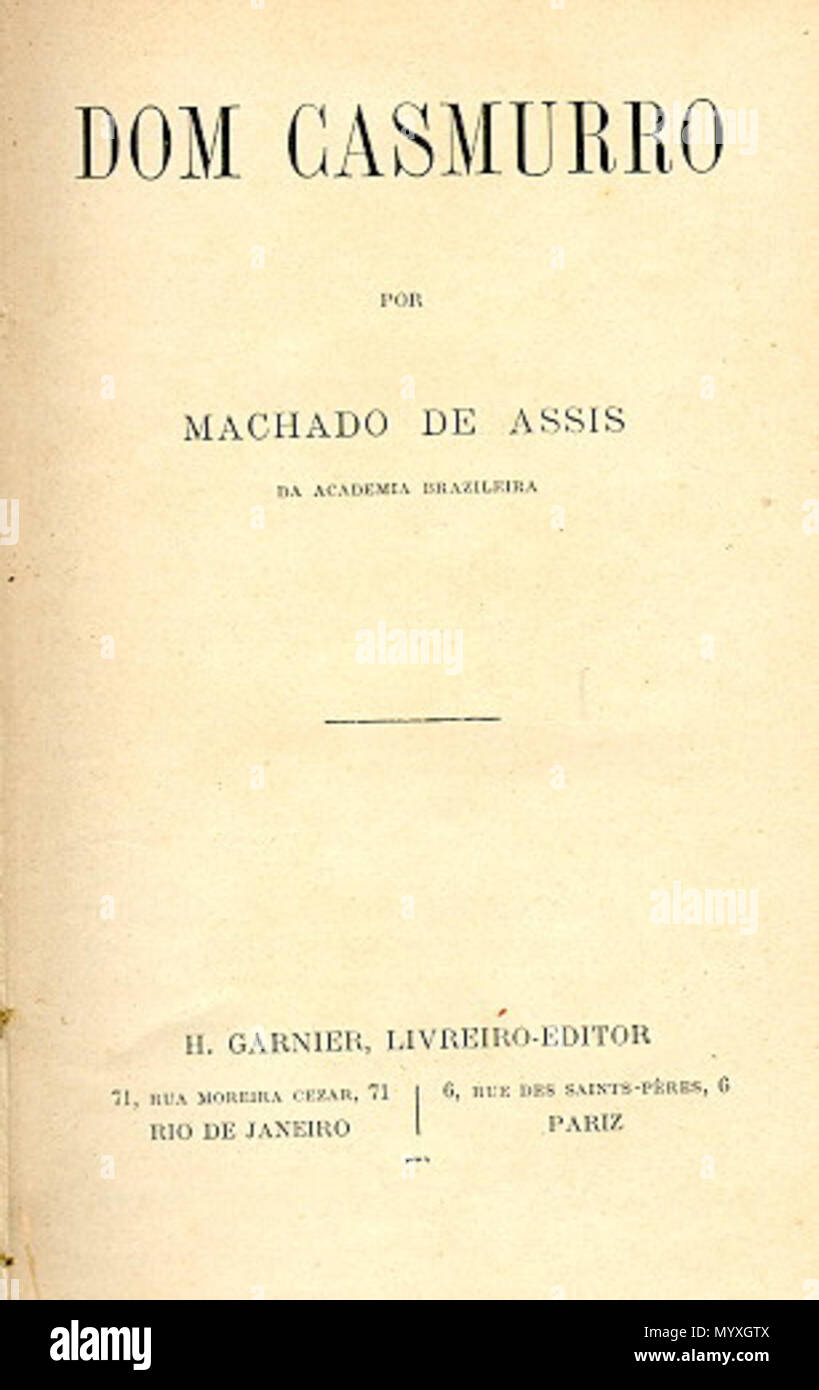 . Cover page of Dom Casmurro Capa de Dom Casmurro, by Machado de Assis ...