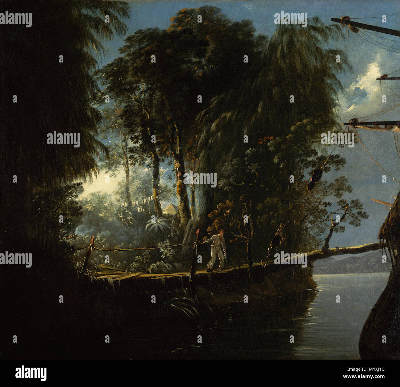 . English: 'View in Pickersgill Harbour, Dusky Bay, New Zealand' Hodges ...