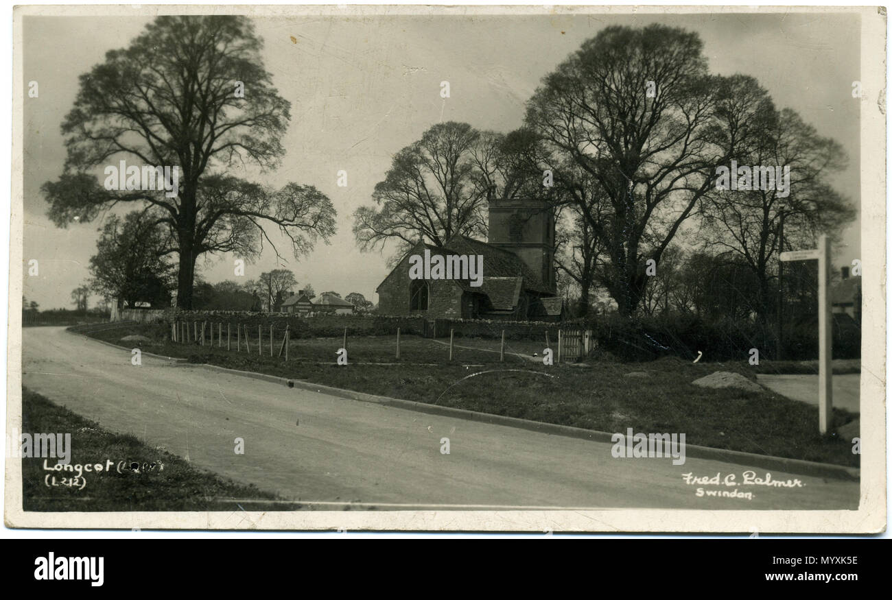 . English: Postcard of Longcot, Vale of White Horse, England, showing ...