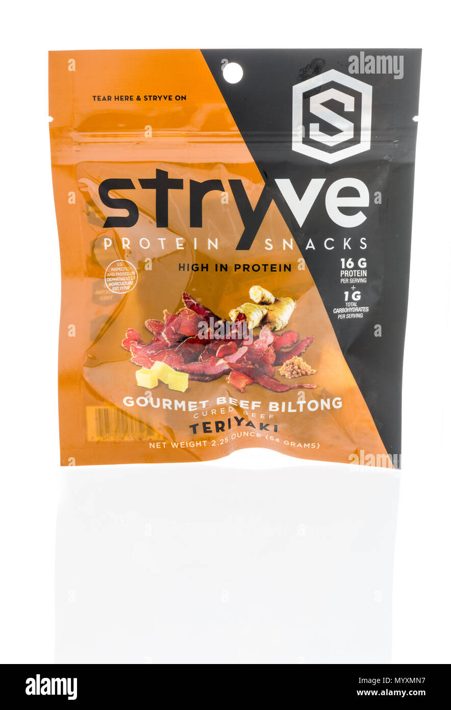 Winneconne - 1 June 2018: A package of Stryve protein snack on an ...