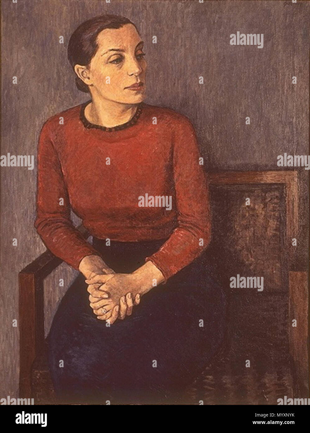 . Deutsch: Bildnis der Schauspielerin Lotte Loebinger / Frau im ...