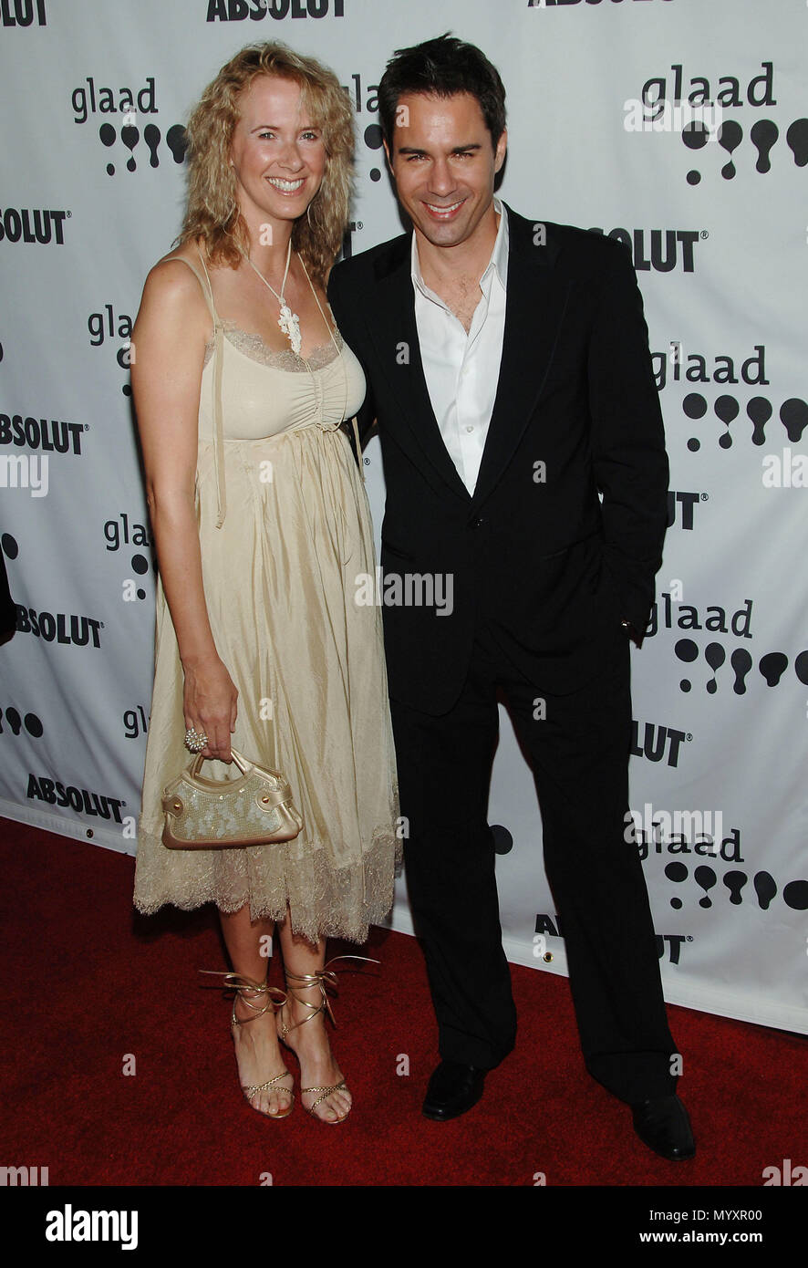 Eric McCormack and wife arriving at the GLAAD Awards at the Kodak ...