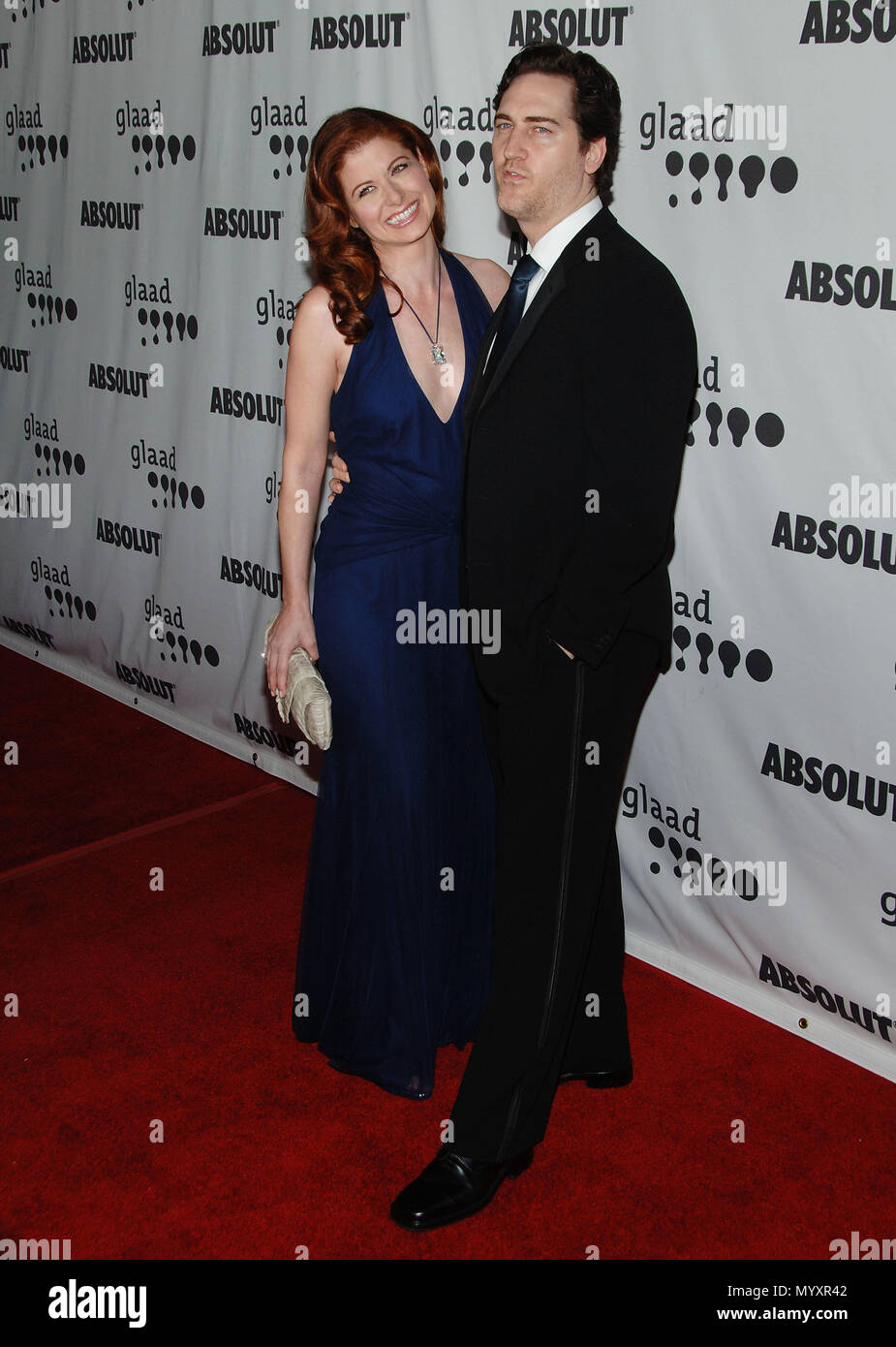 Debra Messing and husband arriving at the GLAAD Awards at the Kodak ...
