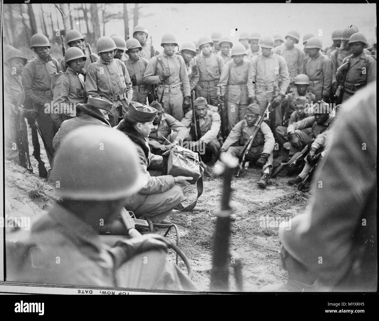 Marines receiving instruction in the Demolition Course at Montford ...