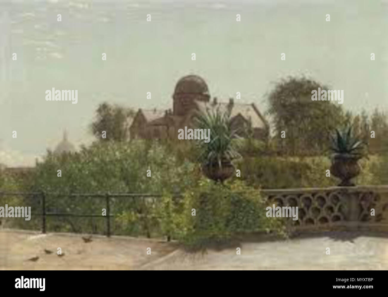 . English: Copenhagen Botanical Gardens with Østervold Observatory ...