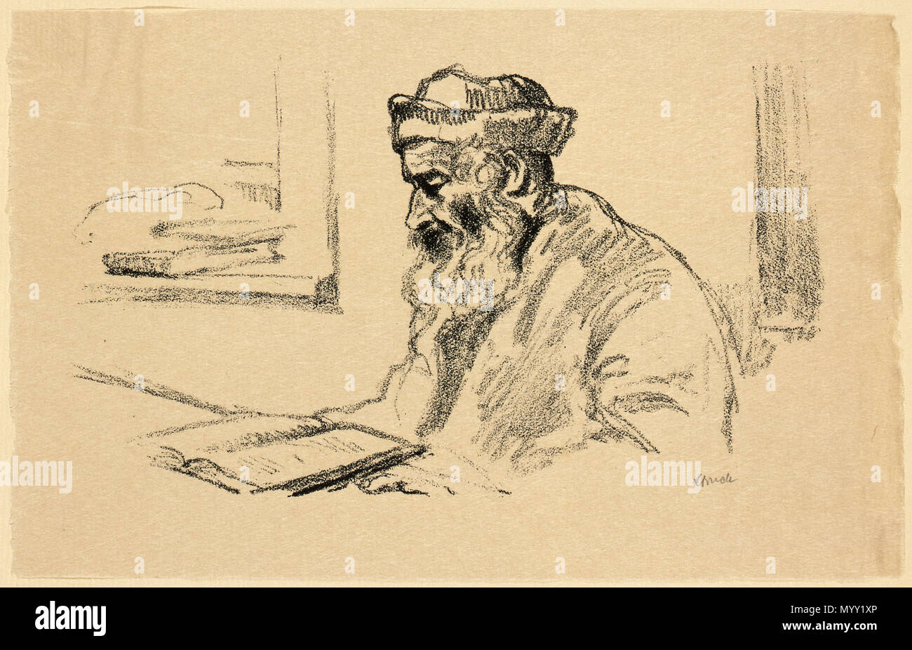 . Deutsch: Alter Talmudist (Kowno). Aus der Mappe 'Skizzen aus Russland ...