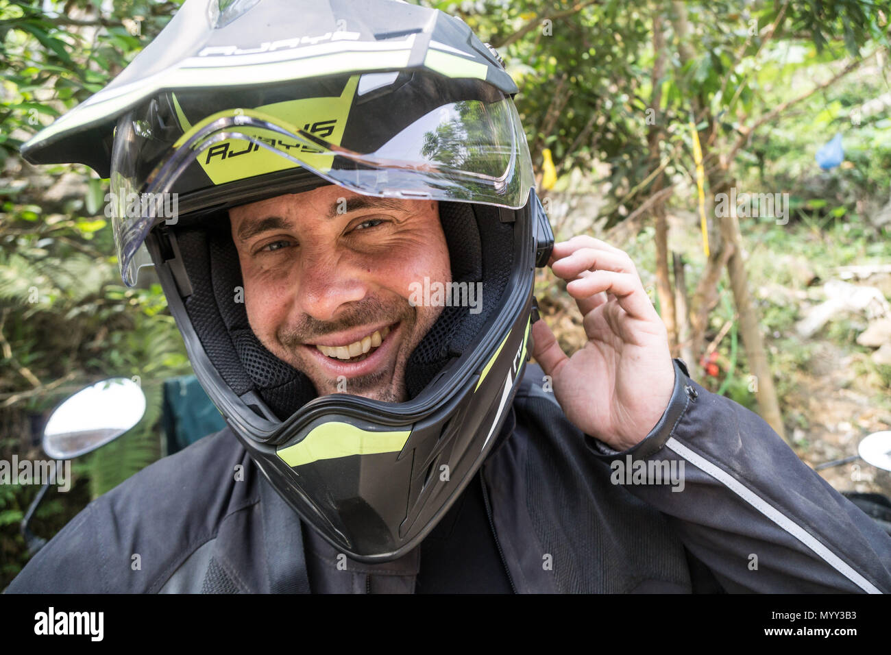 Happy helmet hi-res stock photography and images - Alamy