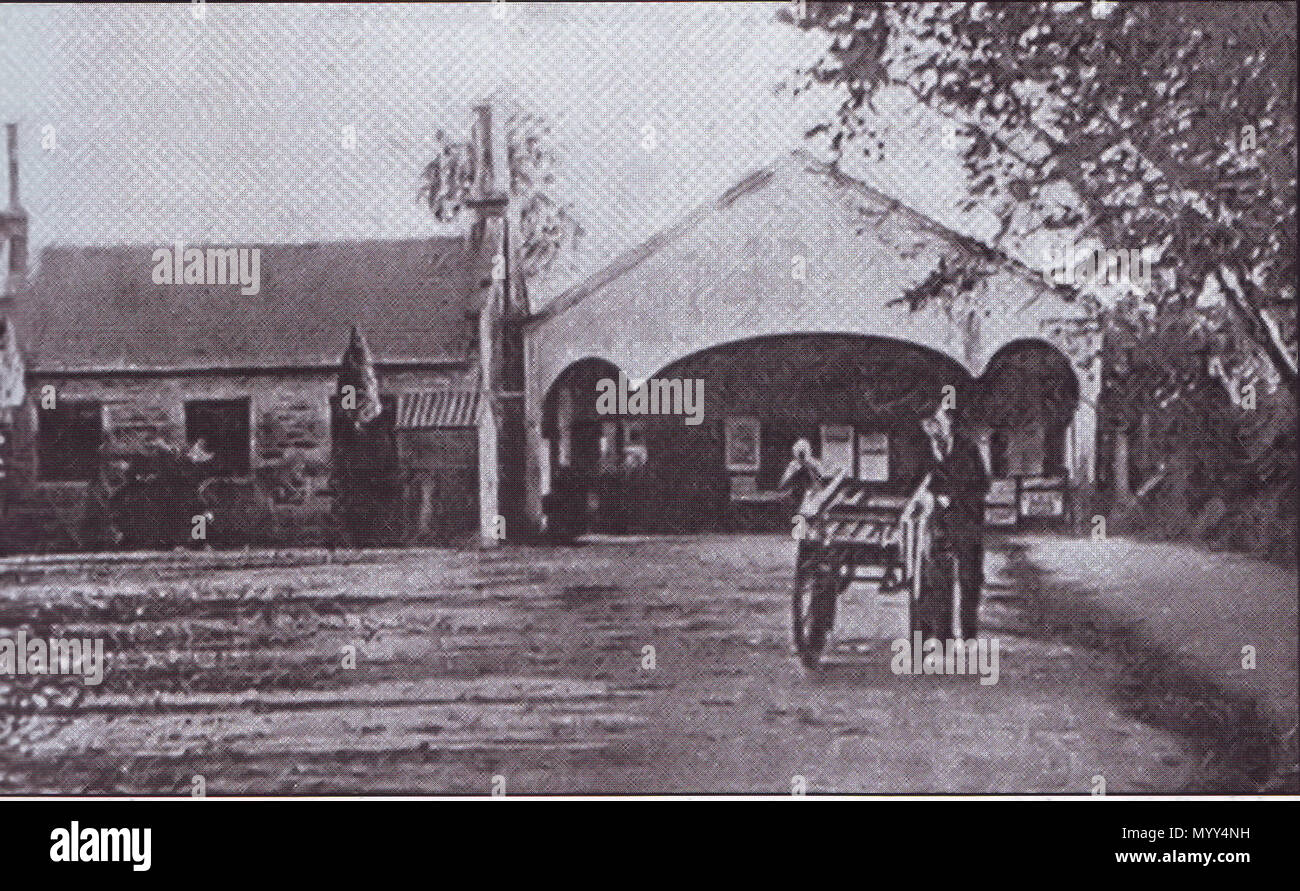 . English: The first Elgin railway station built by the Morayshire ...