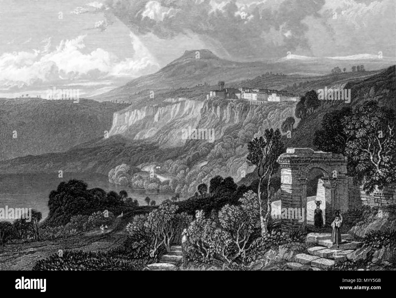 . The lake of Nemi . 1831 62 Lake Nemi 1831 Stock Photo - Alamy