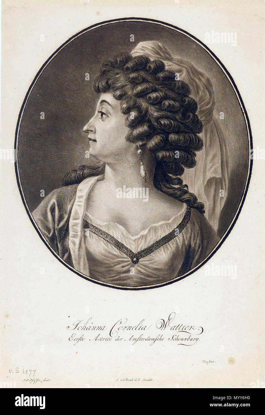. English: Portrait of the Dutch actress Johanna Cornelia Wattier (1762 ...