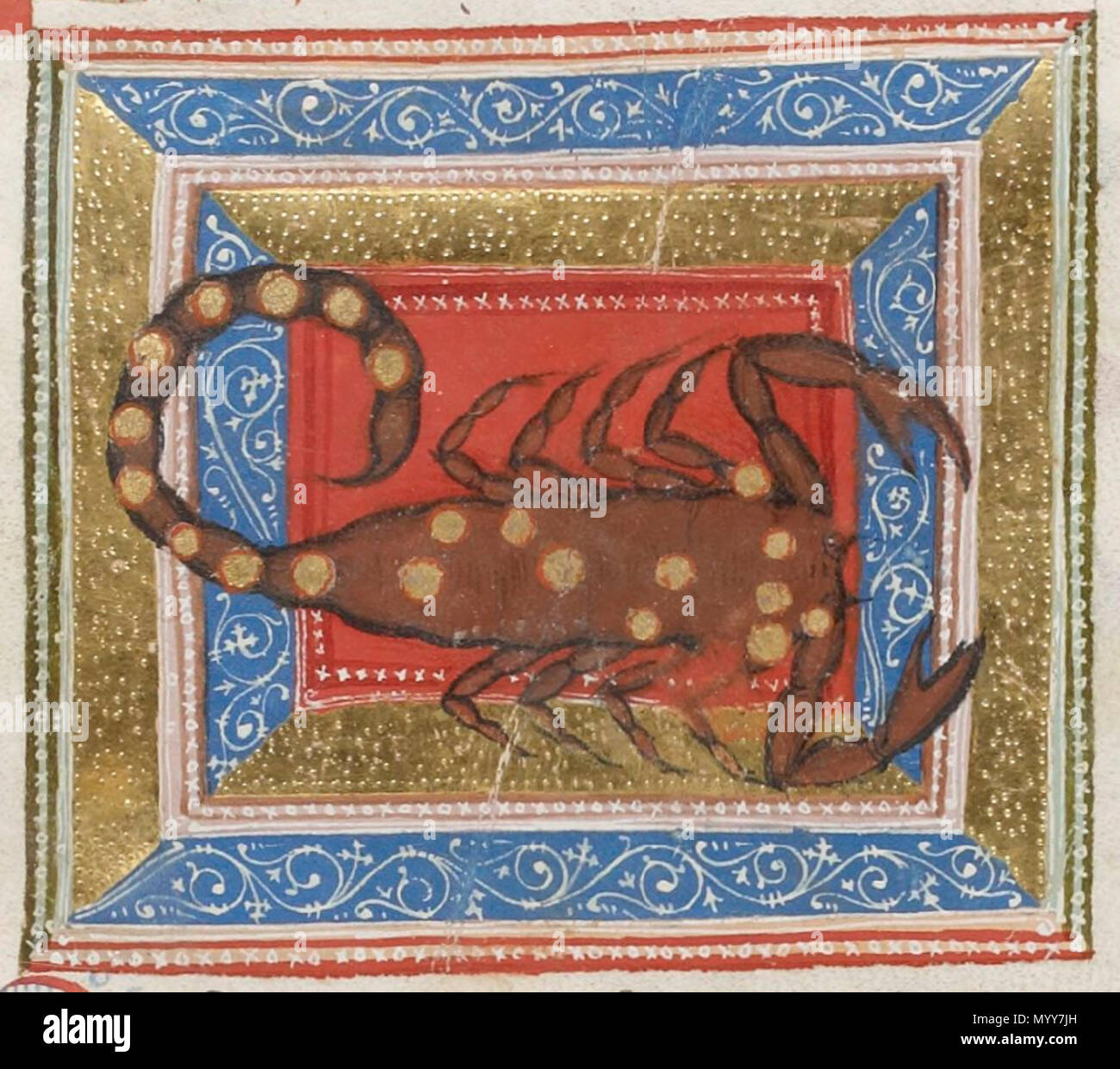 . English: Illustration of the astrological sign Scorpio from a 14th ...
