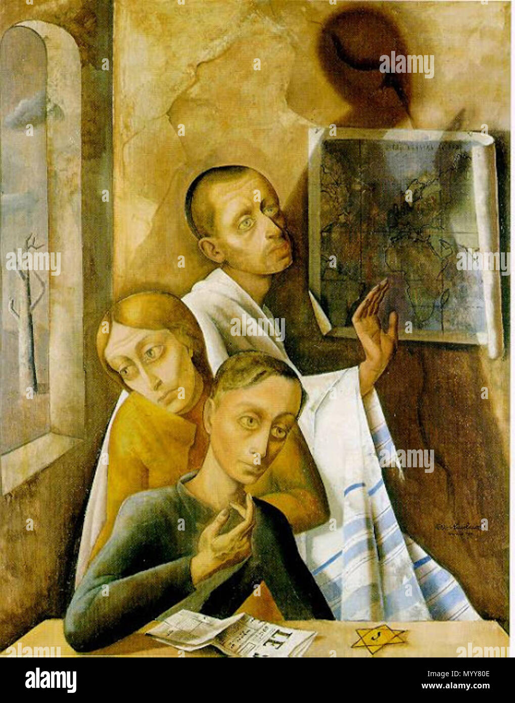 . English: Group of three people, allegorical painting by Felix ...