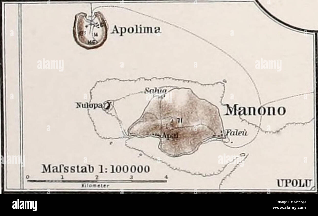 . Deutsch: Die zum Samoa Archipel gehörenden Inseln Manono und Apolima ...