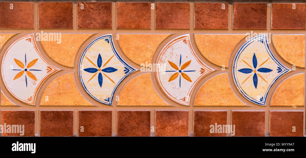 Traditional ornamental Spanish decorative tiles, original ceramic tiles ...