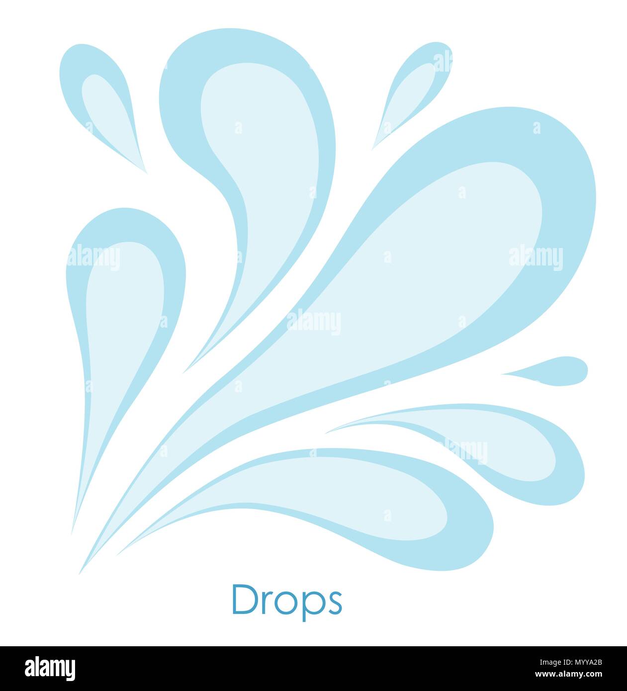 Water drop on white background. Stylized image of drops inscribed in a ...