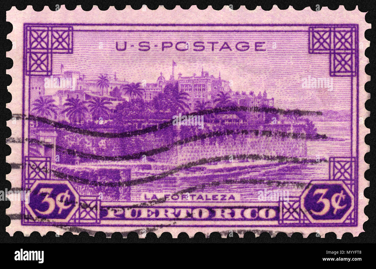 Puerto Rico La Fortaleza Executive Mansion Postage Stamp Stock Photo ...