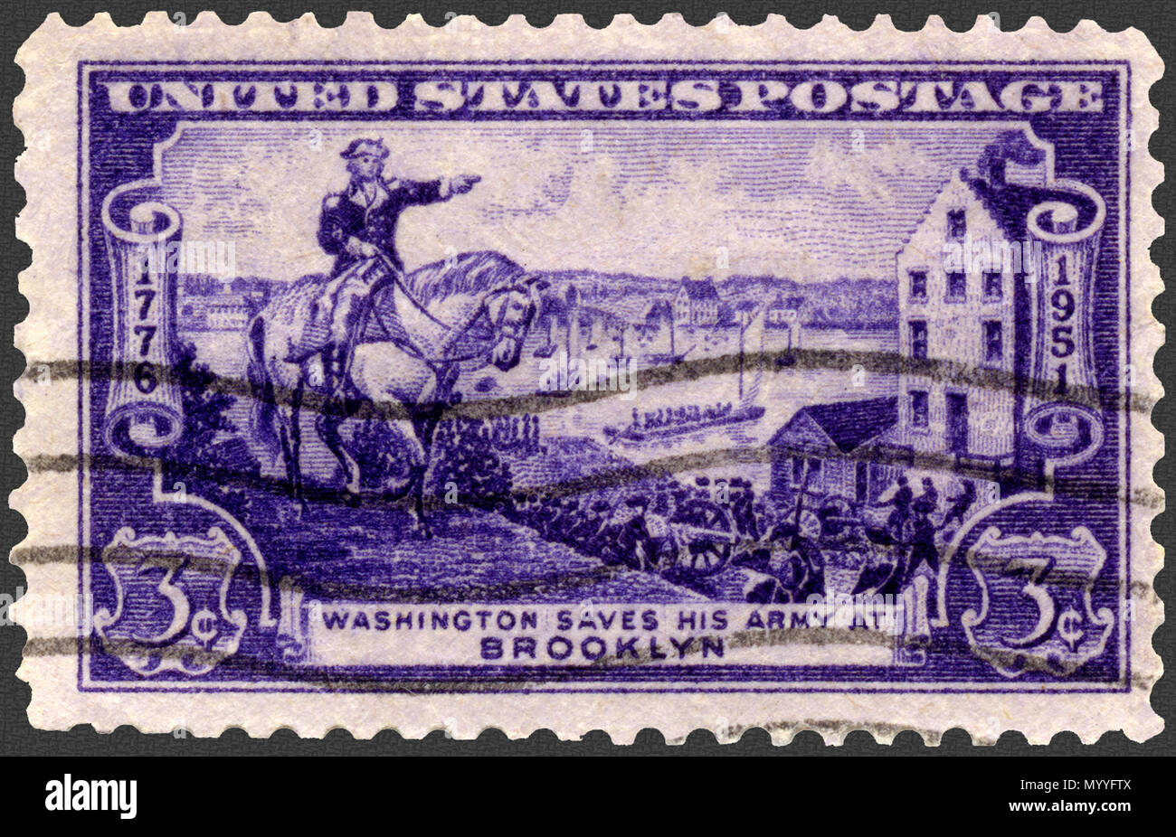 Washington at Brooklyn Stamp Stock Photo - Alamy