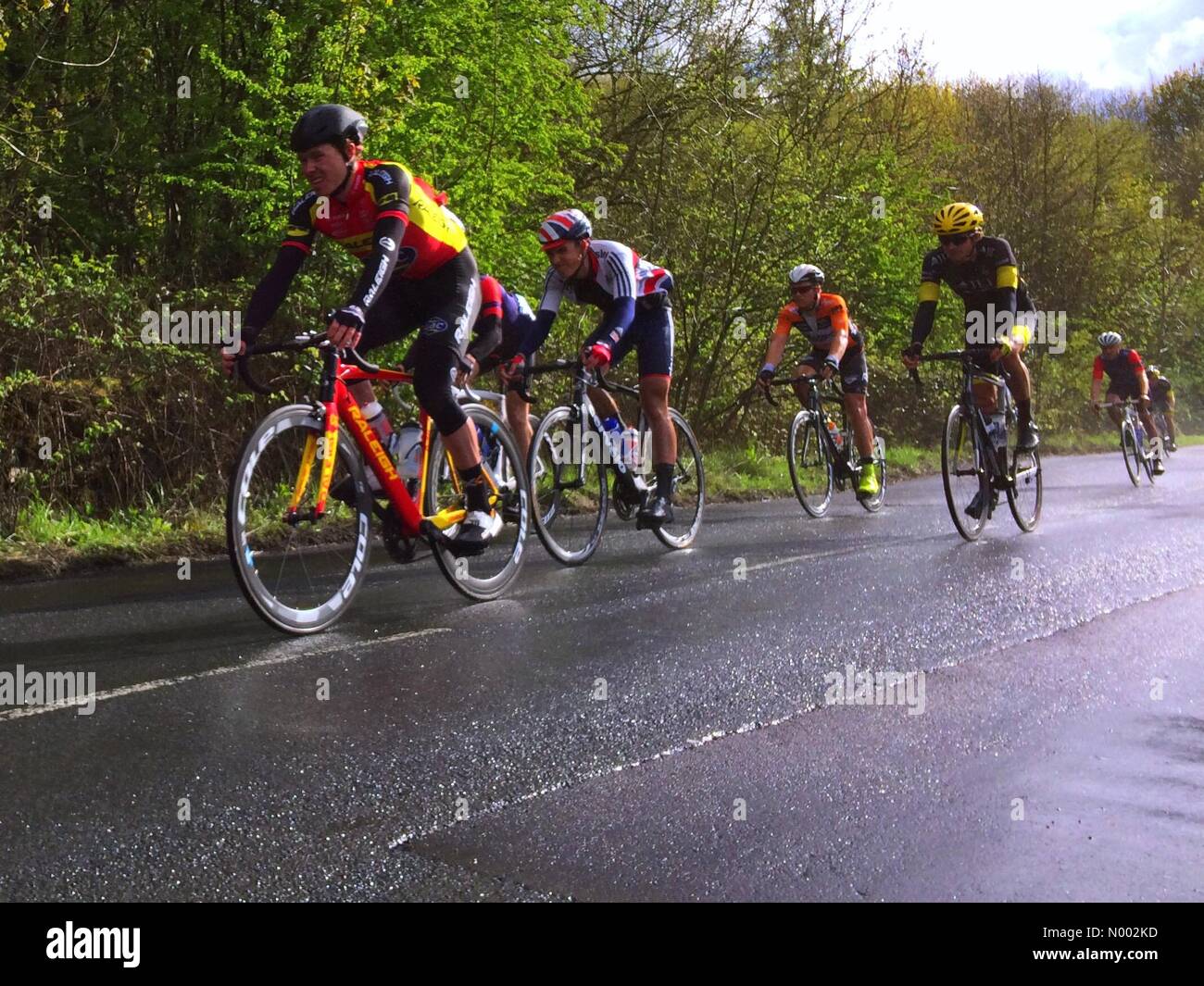Tour de Yorkshire West Chevin Road Otley West Yorshire in the rain UK ...