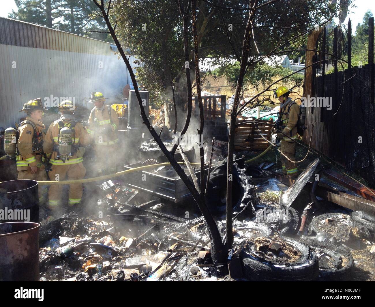 Graton, California, USA. 14th July, 2015. A structure fire in Graton ...
