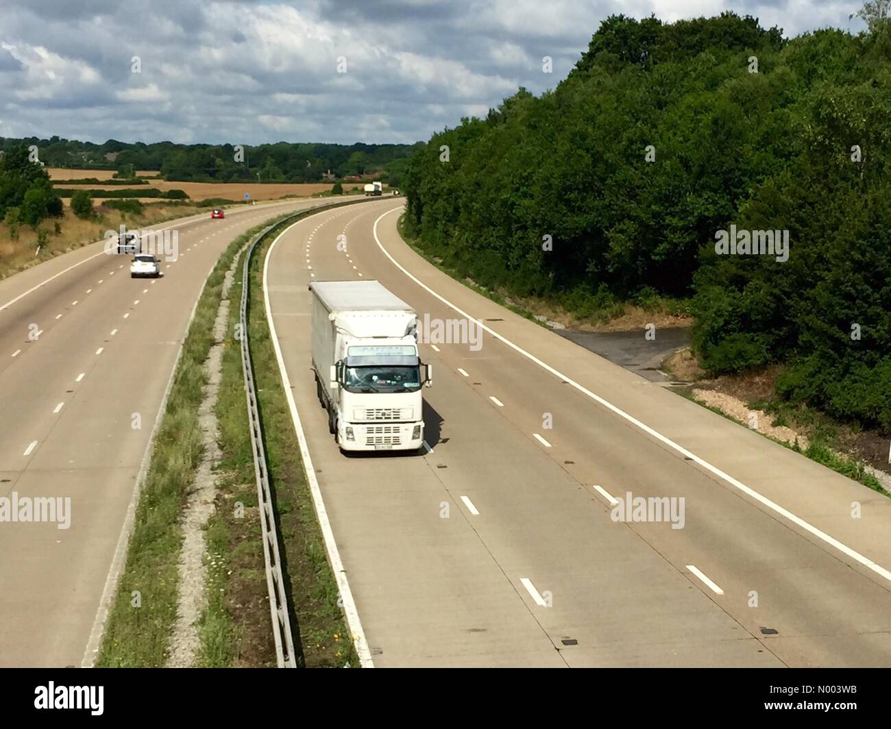Lorry stack motorway hi-res stock photography and images - Alamy