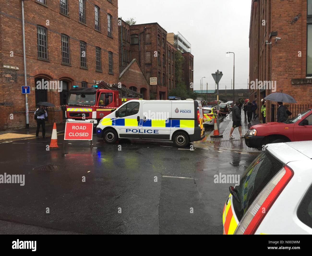 Manchester, Manchester, UK. 27th July, 2015. Police and fire engines ...