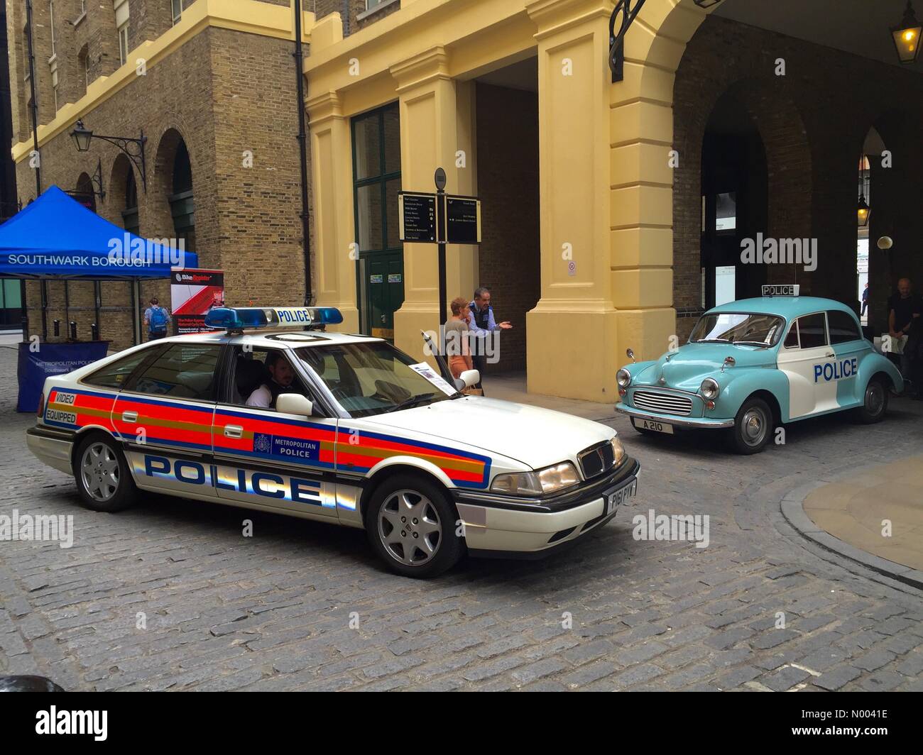 London, UK. 11th Aug, 2015. Classic Police cars on show in Hays ...