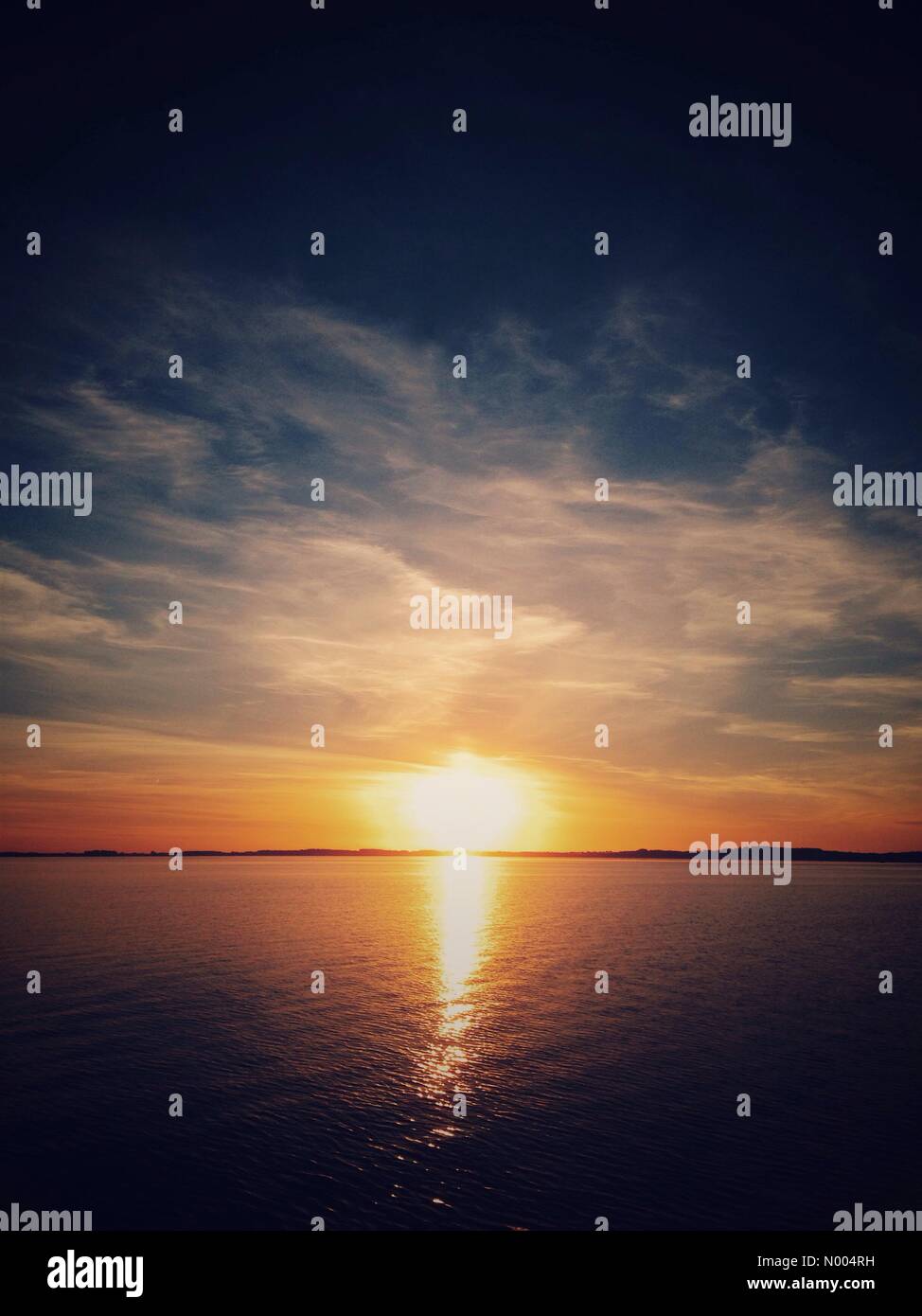Sunset near Stralsund, Germany Stock Photo - Alamy