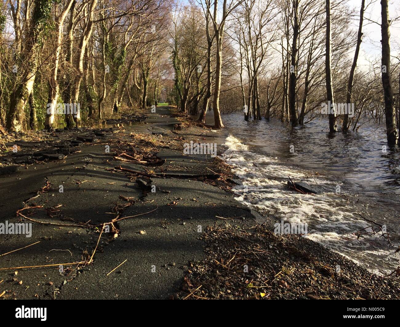 Severe weather. Damaged pathway due to heavy rains in Killarney golf ...