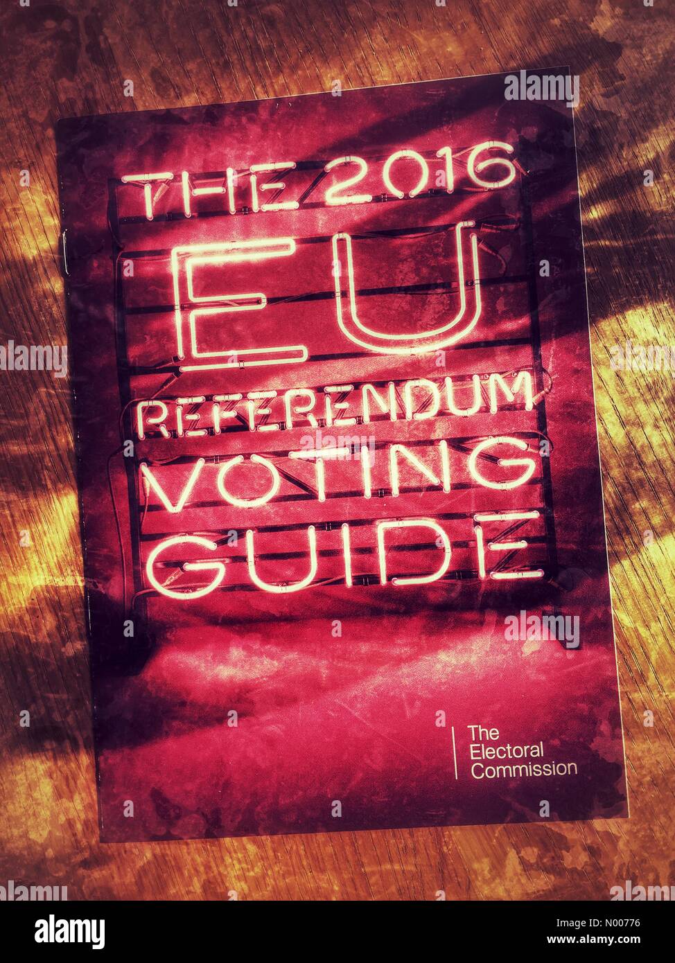 A Grunge Effect Picture of The 2016 EU Referendum Voting Guide booklet ...
