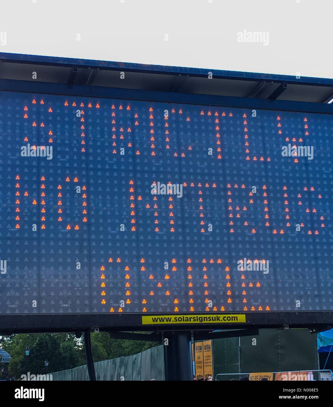 London, UK. 29th Aug, 2016. Electric sign on public area of Clapham ...