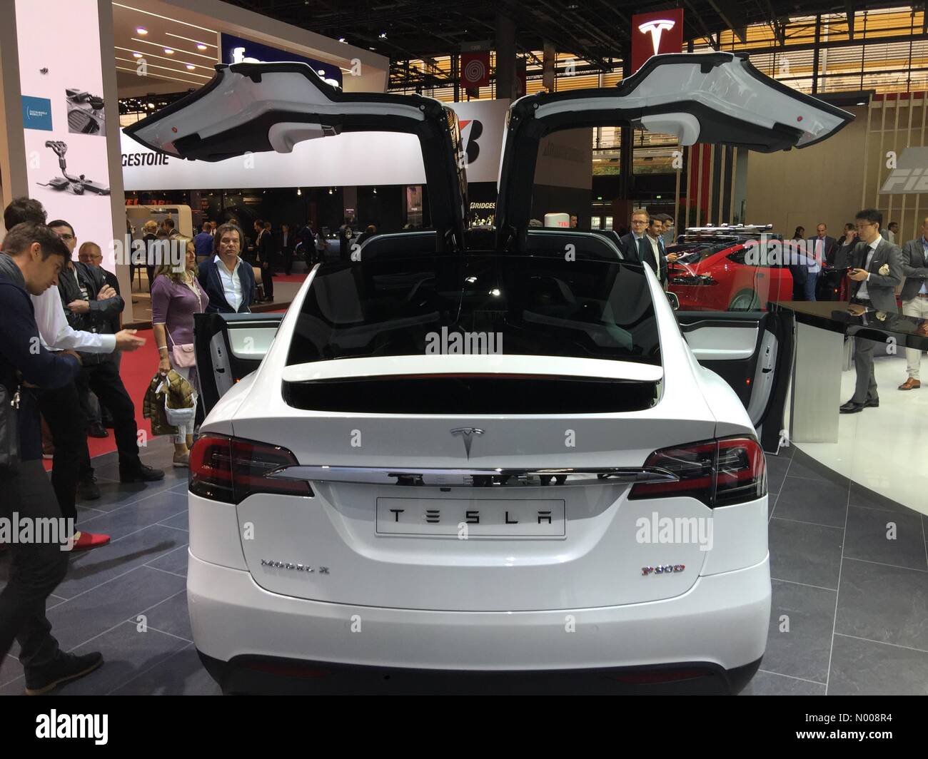 Paris,France. 29th September, 2016: Tesla Model X all electric car on ...