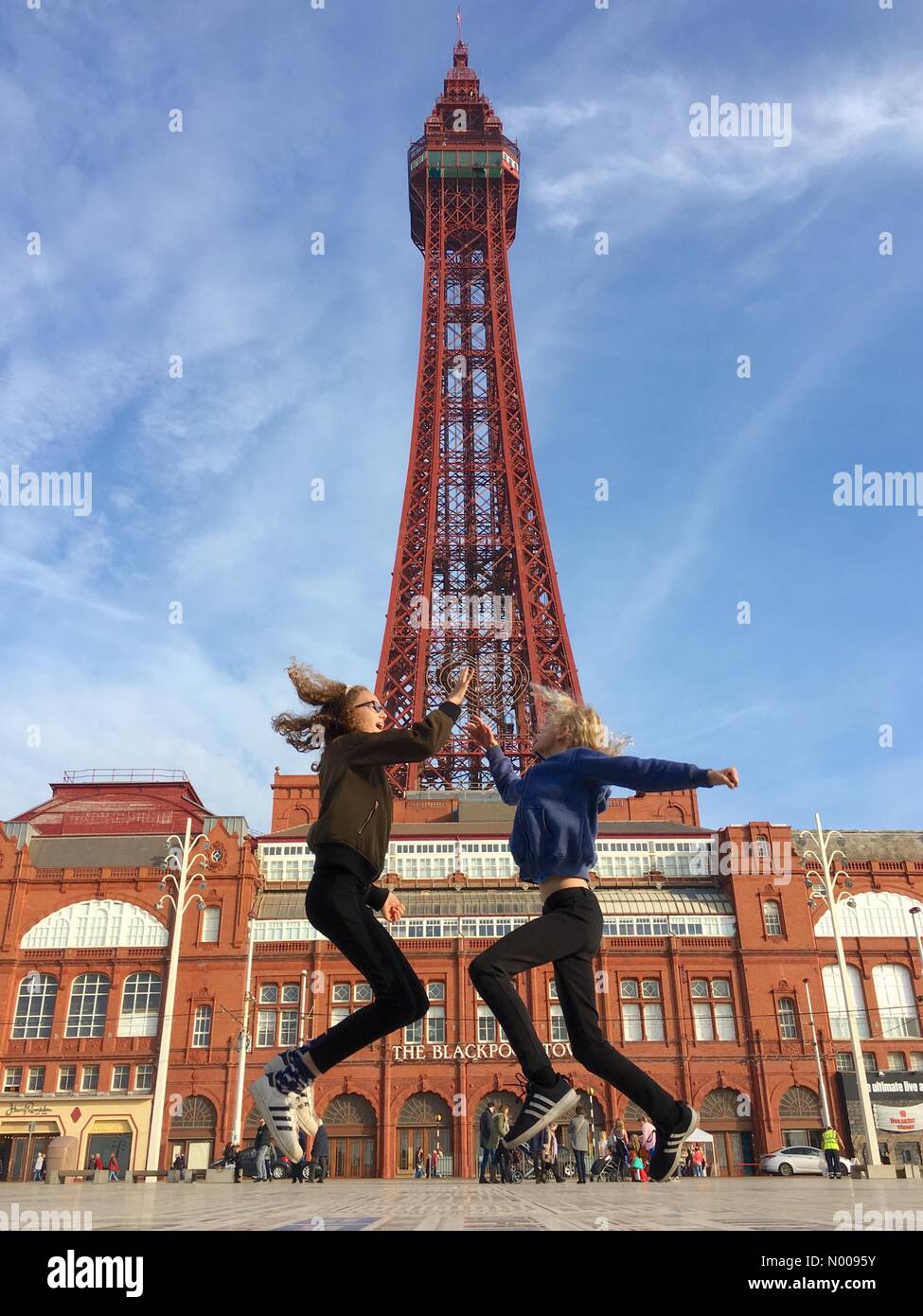 UK Weather: Sunny afternoon in Blackpool. Half term fun on the Comedy ...