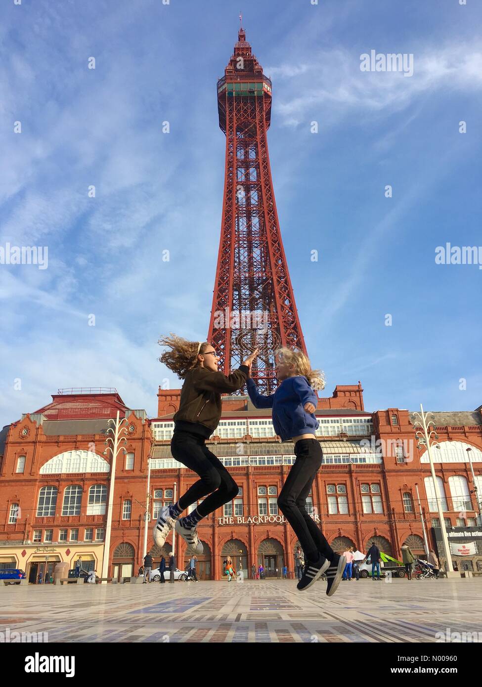 UK Weather: Sunny afternoon in Blackpool. Half term fun on the Comedy ...