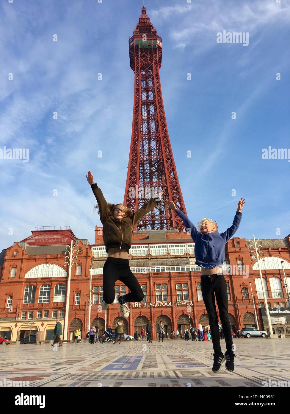 UK Weather: Sunny afternoon in Blackpool. Half term fun on the Comedy ...