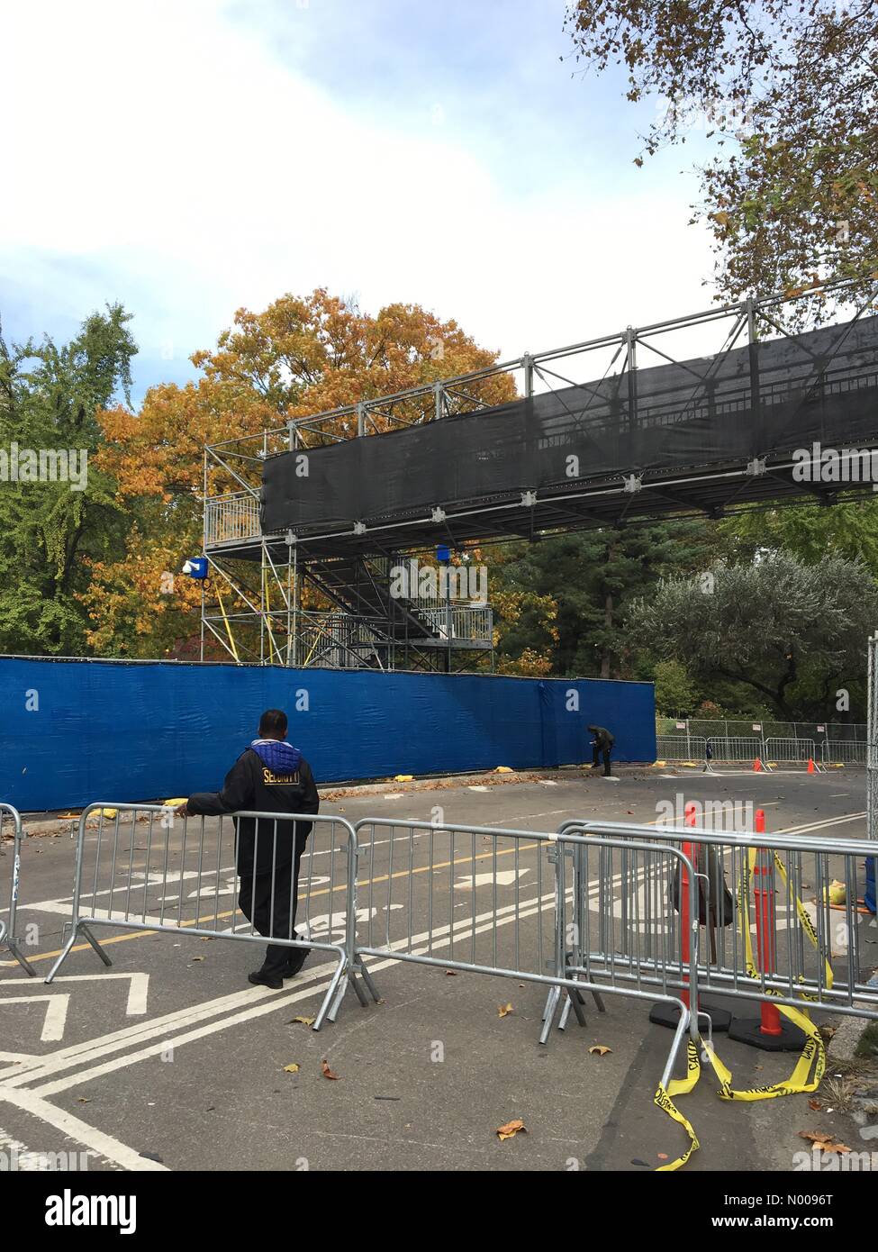 West Dr, New York, New York, USA. 03rd Nov, 2016. Security guard looks ...