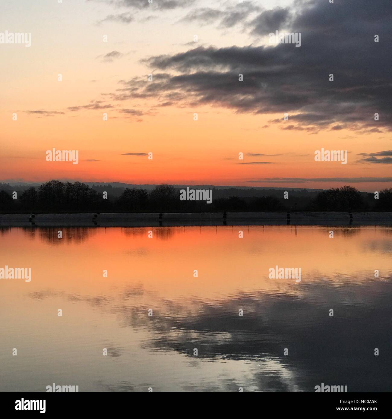 Godalming, UK. 31st Dec, 2016. UK Weather: Sunset over Godalming ...
