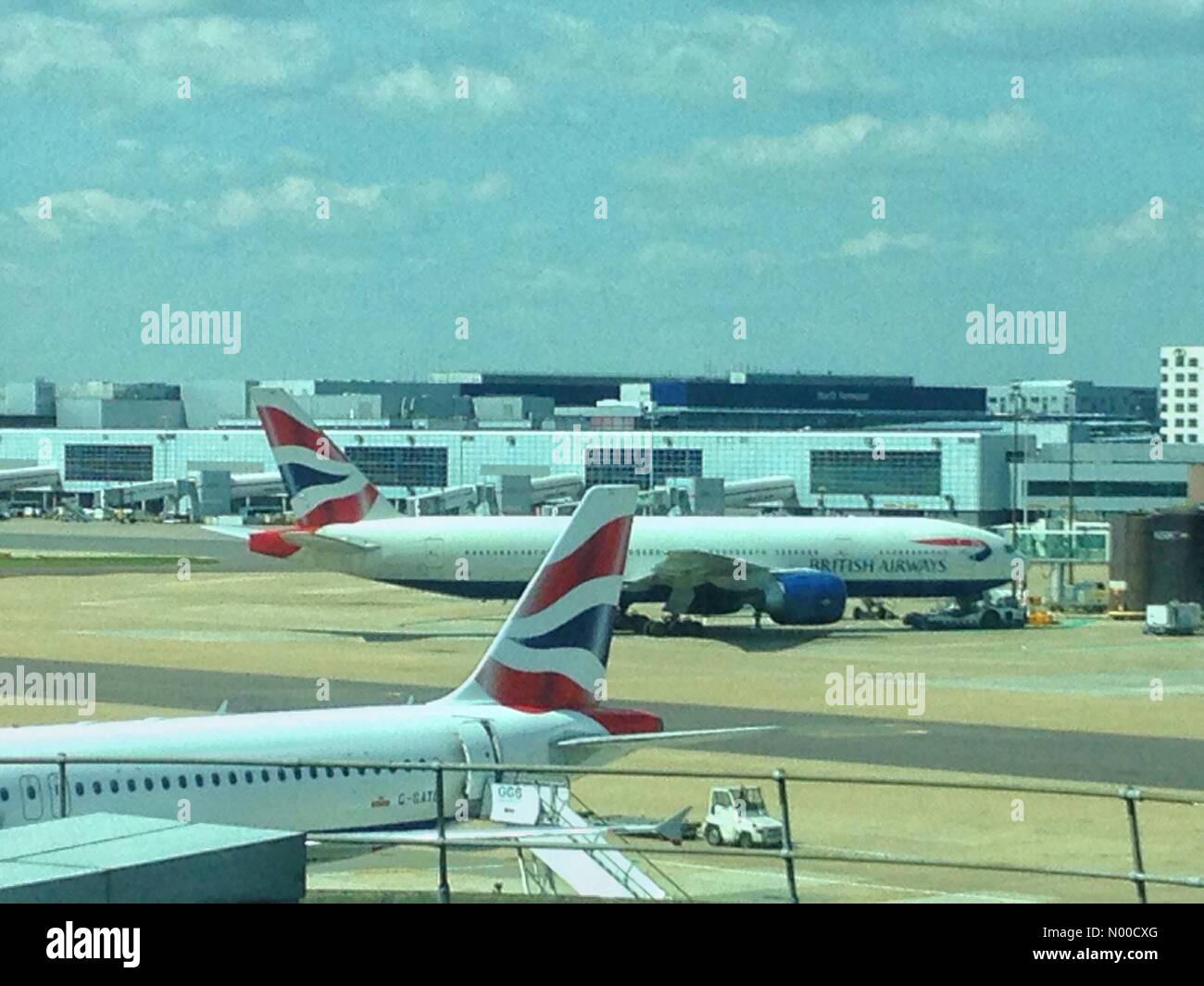UK Weather: A light covering of cloud above Gatwick airport in London ...
