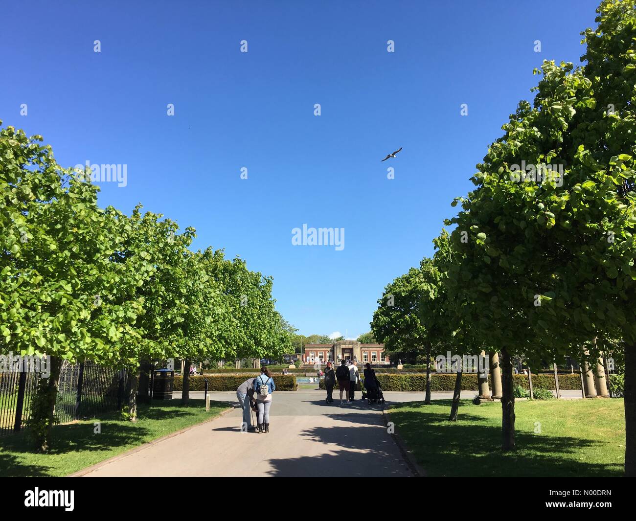 UK Weather: Sunny morning in Blackpool. People enjoying the sun in the ...