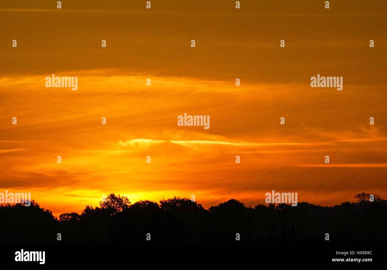Godalming, UK. 24th May, 2017. UK Weather: Sunrise over Godalming ...