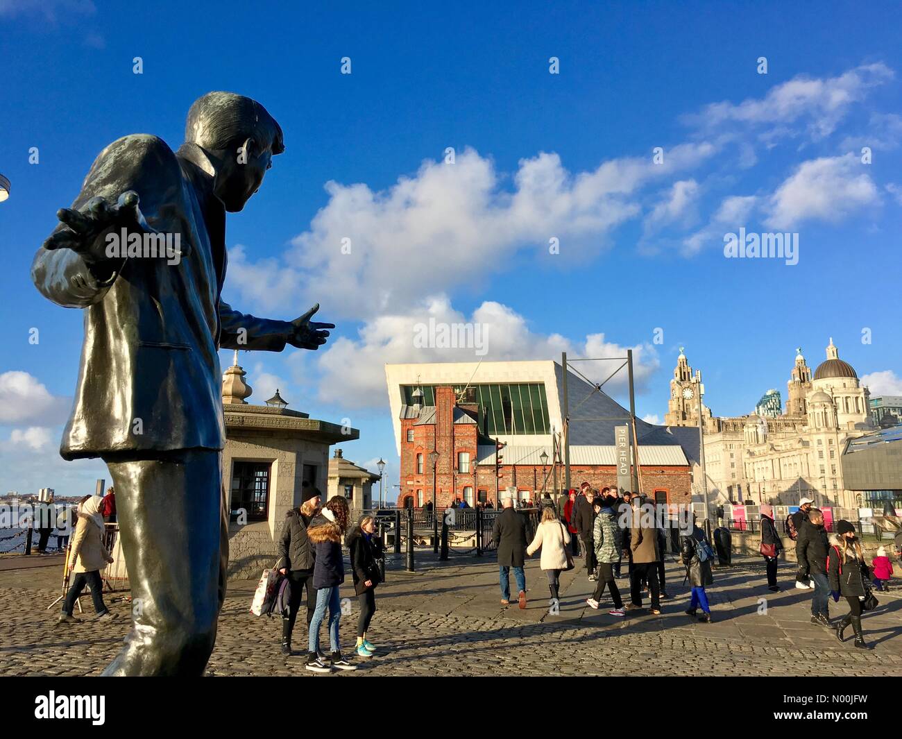UK Weather: Sunny in Liverpool. Families enjoying sunny but cold day at ...