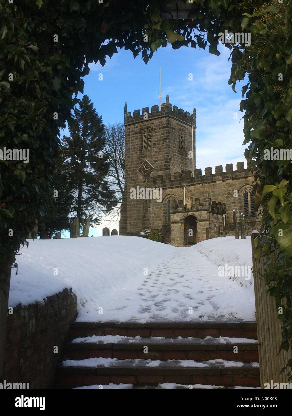Crayke Church near Easingwold captured after overnight snow in North ...