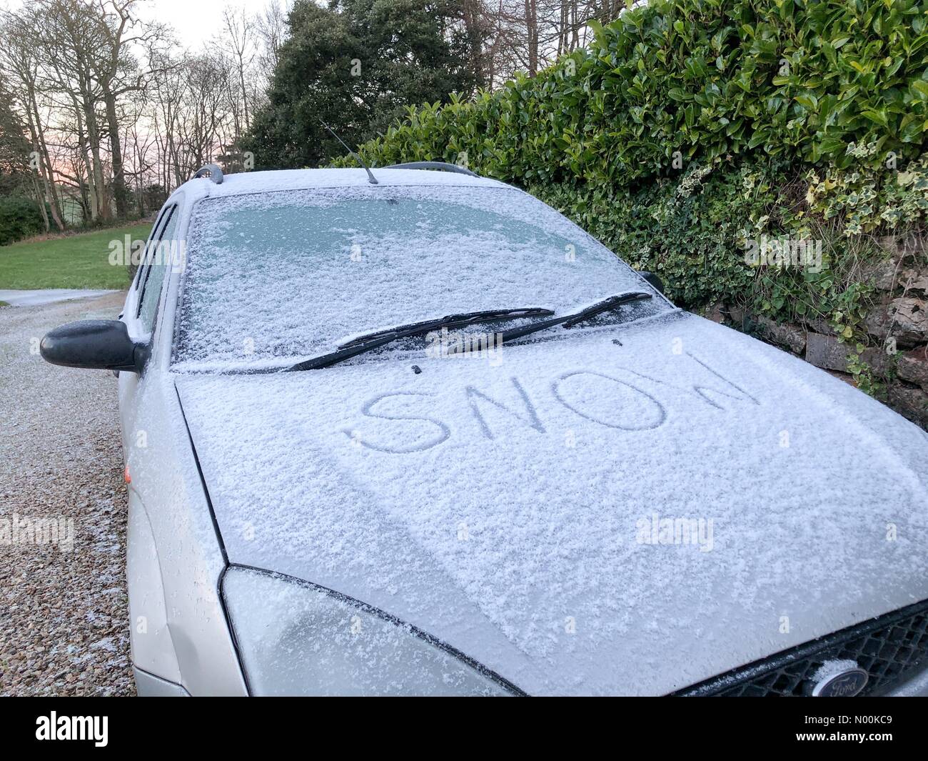 Marldon, Paignton, UK. 12th Feb, 2018. UK Weather: Snow in Devon. Love ...