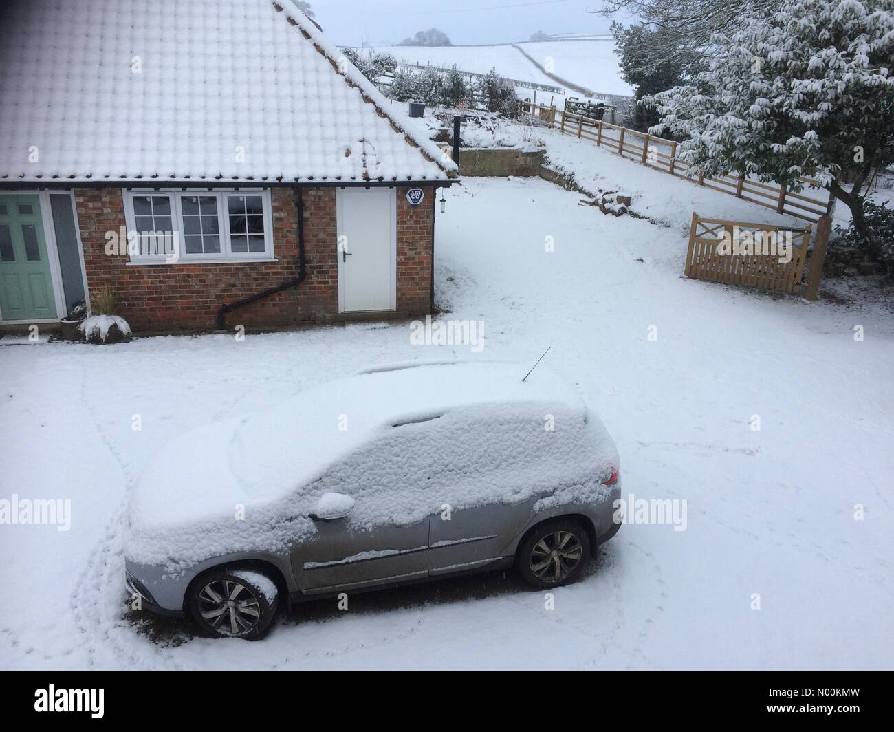 York, UK. 27th Feb, 2018. UK Weather - typical scene in North Yorkshire ...