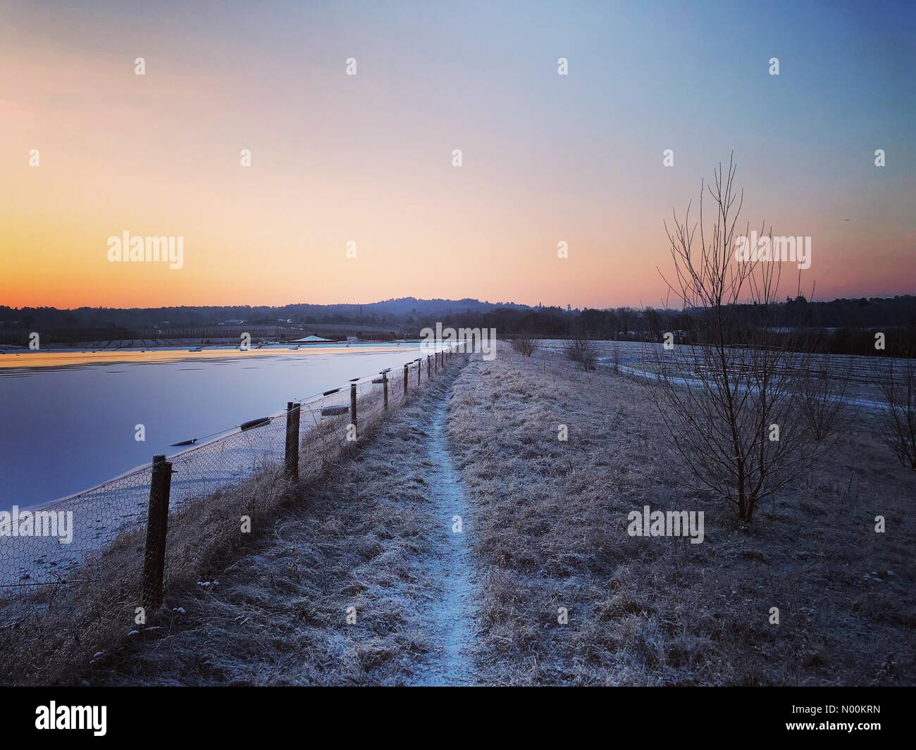 UK Weather: Snowfall in Godalming. Tuesley Farm, Godalming. 28th ...