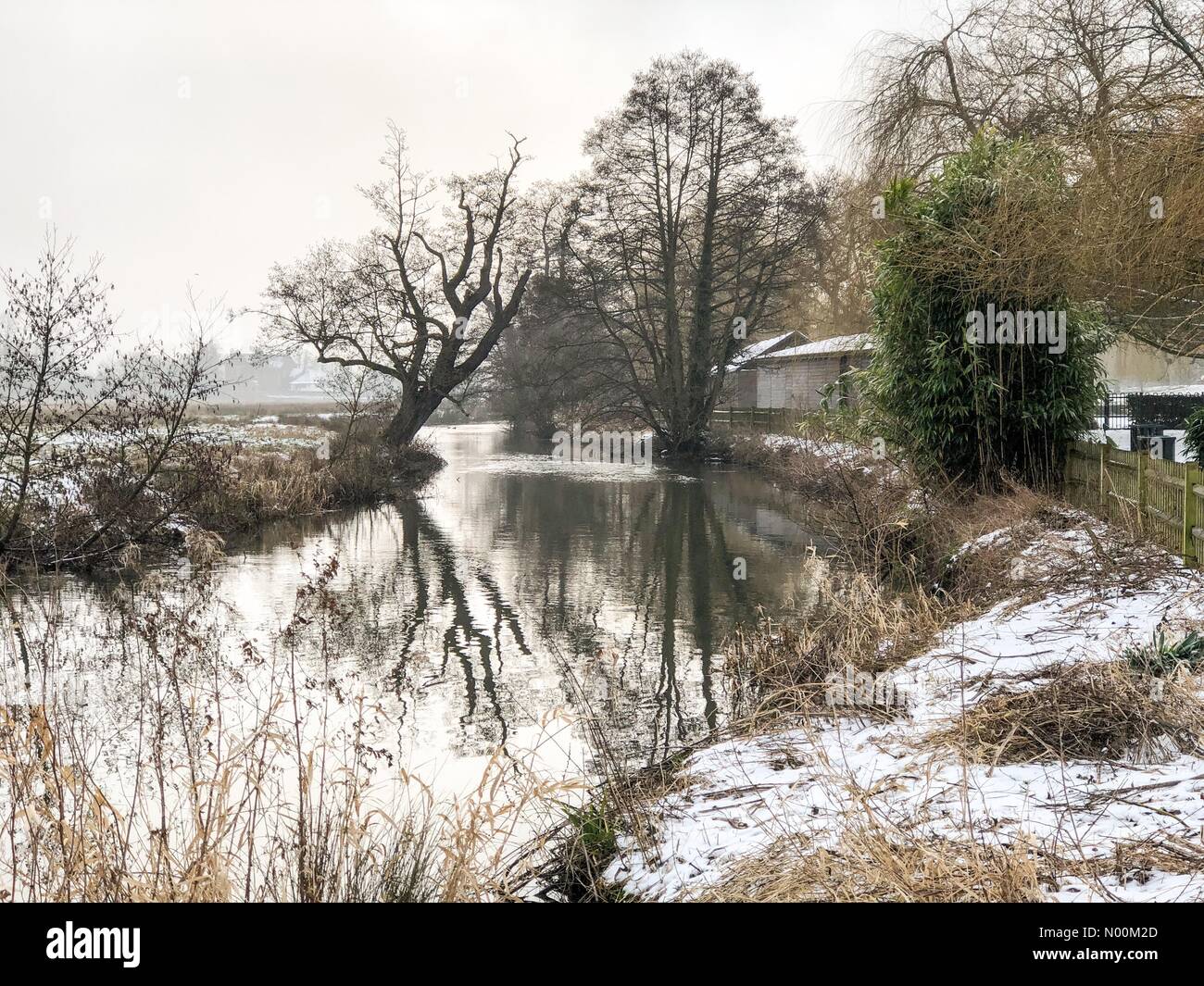 UK Weather: Snowmelt in Godalming. The Burys, Godalming. 03rd March ...