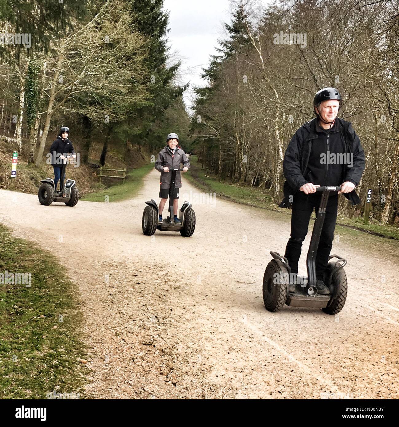 Segway riders on a dry day in haldon forest hi-res stock photography ...