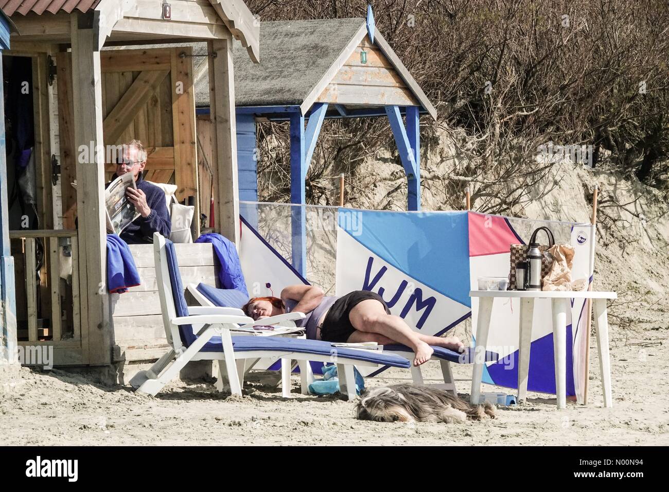 UK Weather: Sunny at Wittering. West Strand, West Wittering. 14th April ...