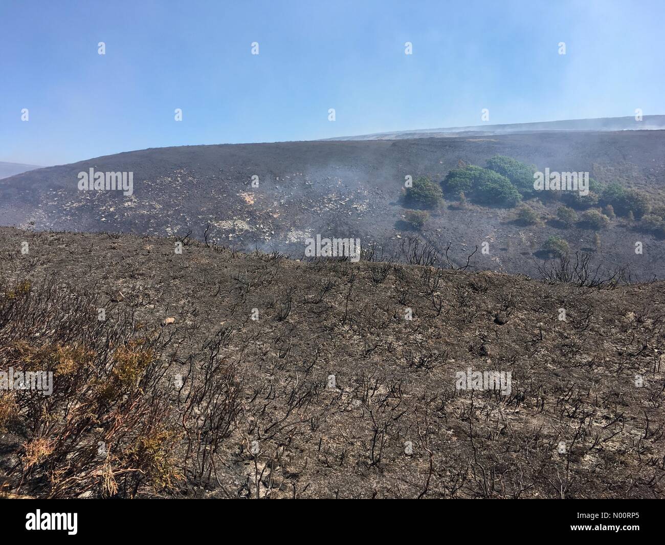 Saddleworth Moor fire continuing to burn - 28th June 2018. Continued ...